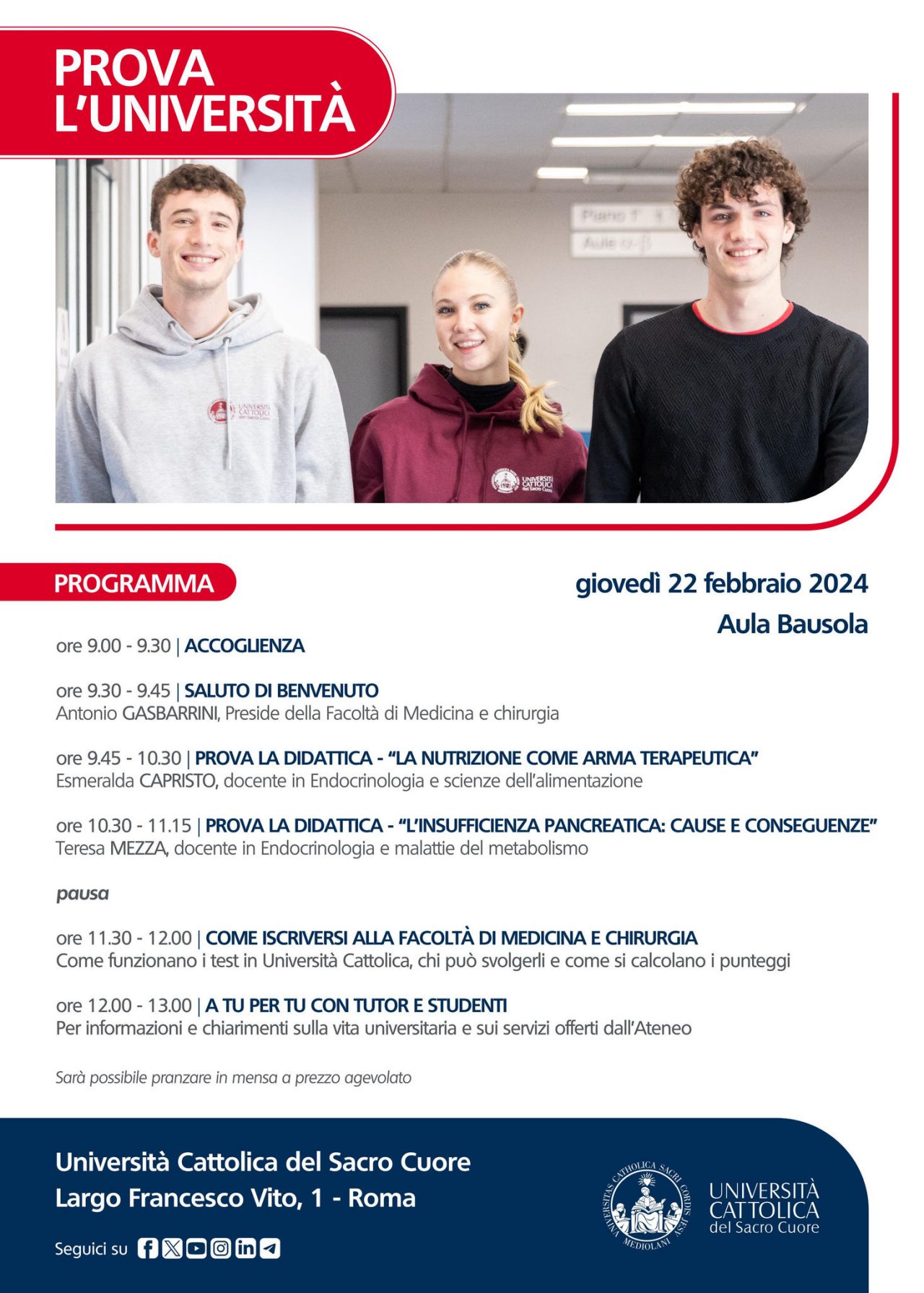 Prova l'Università - Roma | Università Cattolica